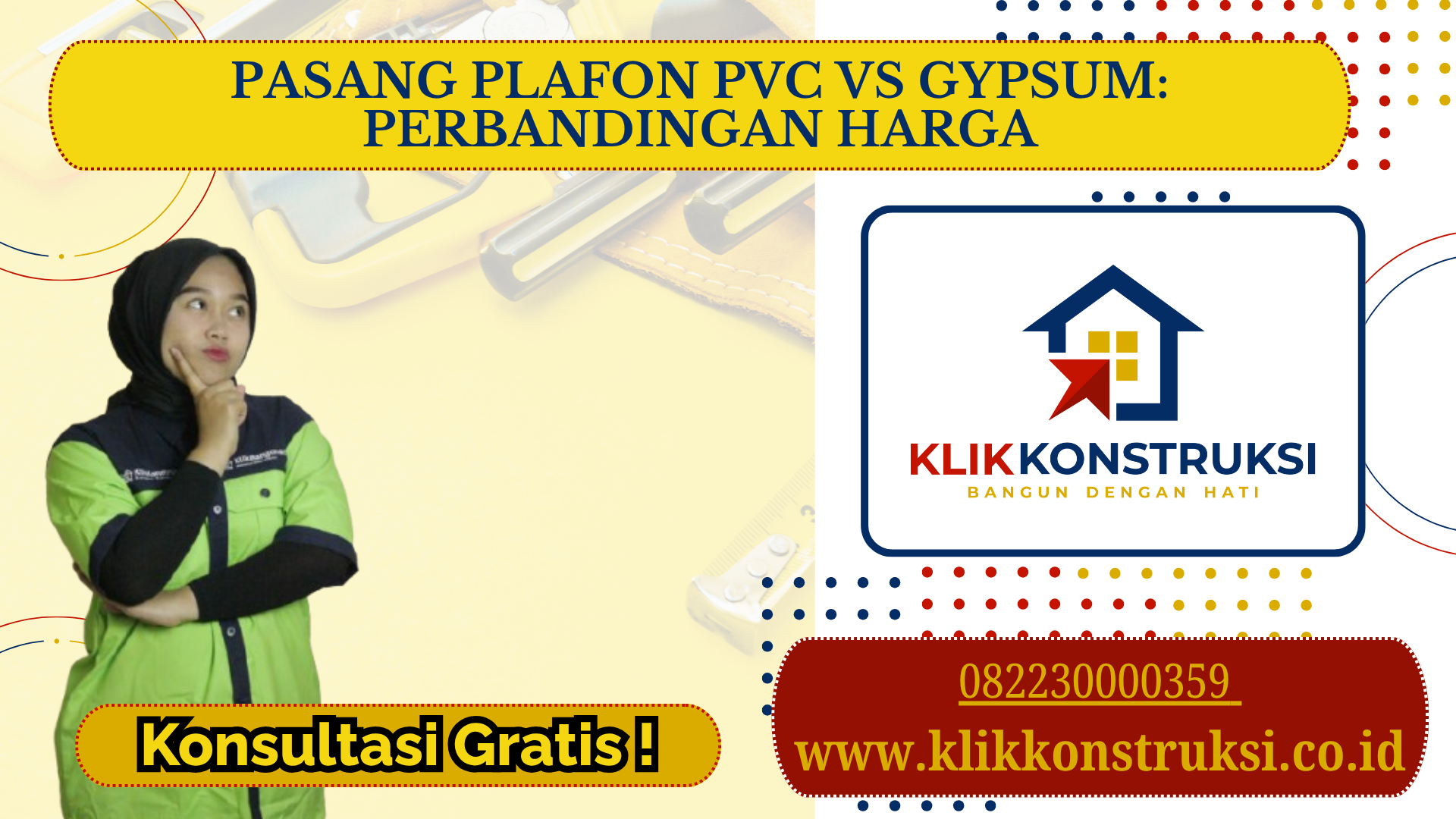 Pasang Plafon PVC vs Gypsum: Perbandingan Harga - Klik Konstruksi